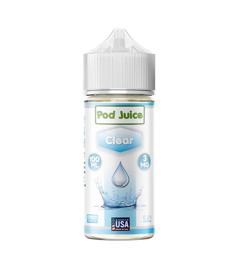 Pod Juice Clear 100mL | Unflavored Nicotine Salt E-Liquid
